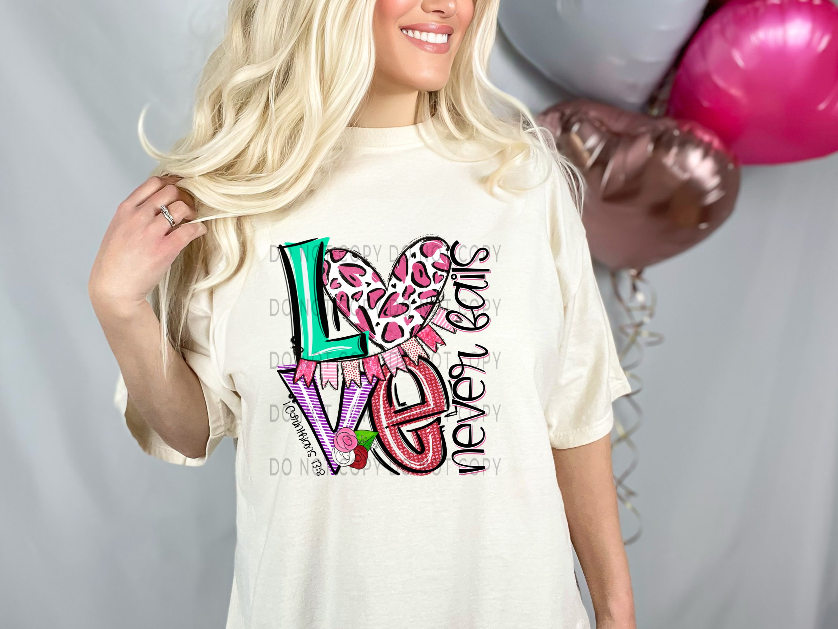 Love Never Fails Leopard Heart DTF – ABIDesignstore
