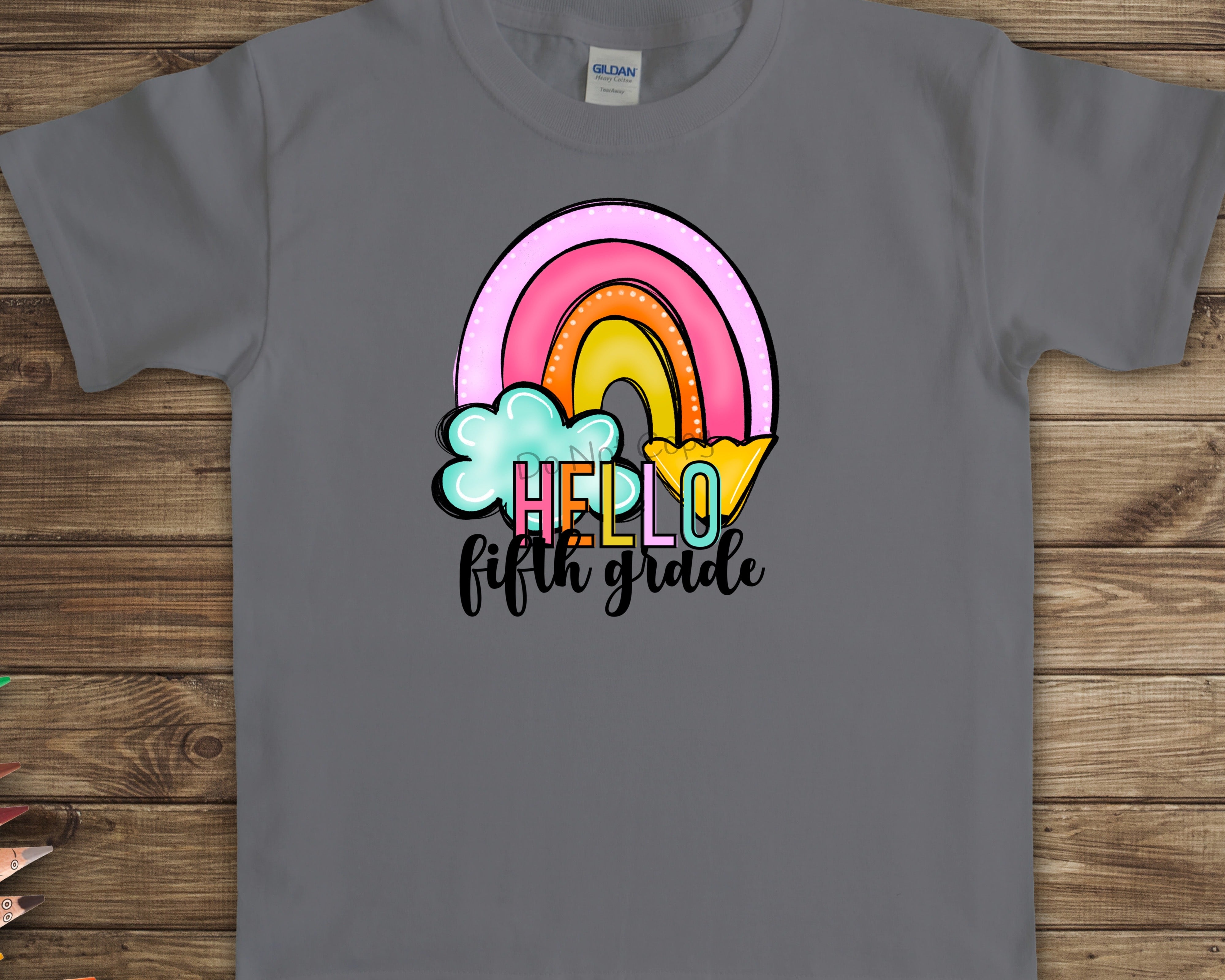 Hello fifth grade rainbow-DTF – ABIDesignstore
