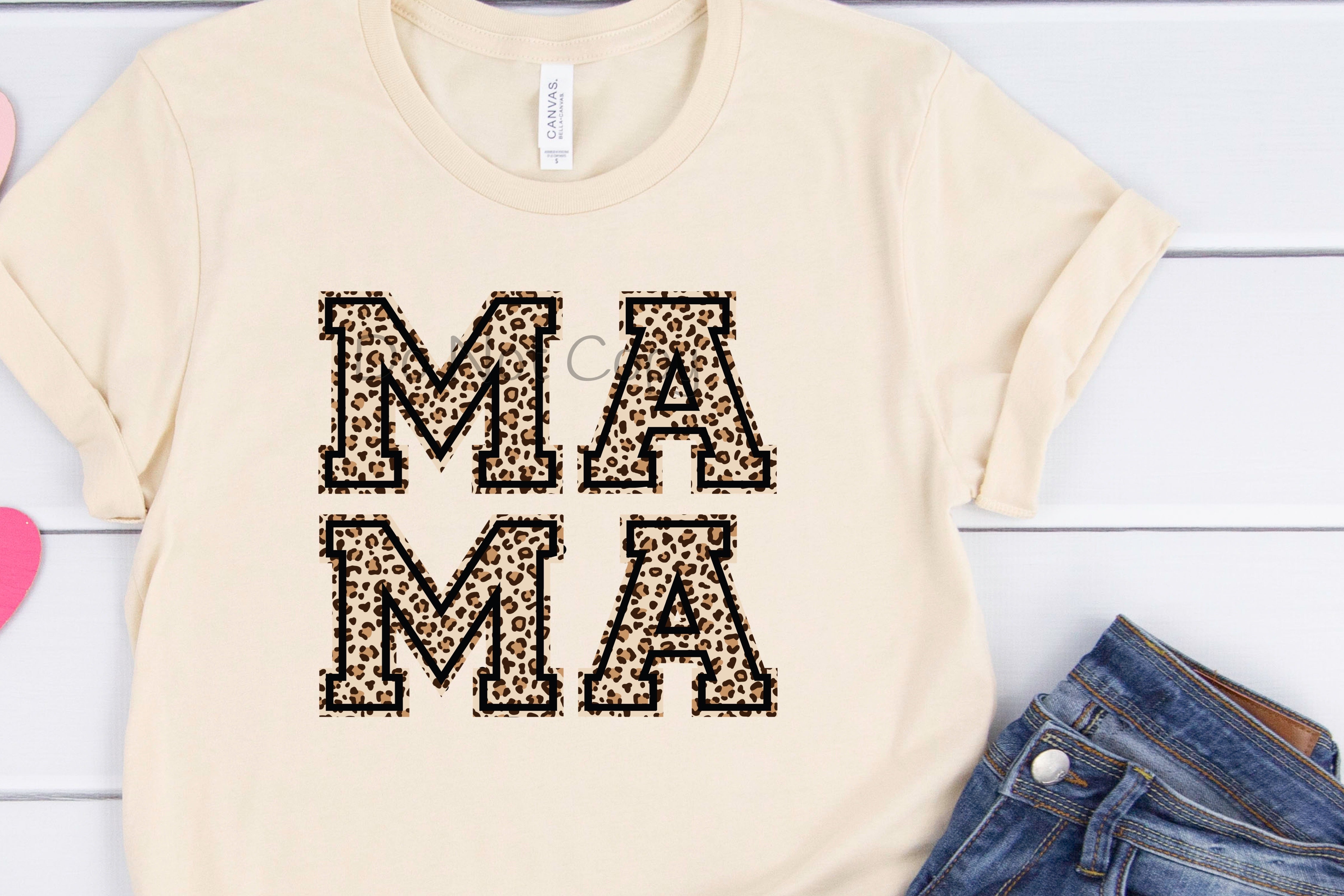 Mama stacked leopard-DTF – ABIDesignstore
