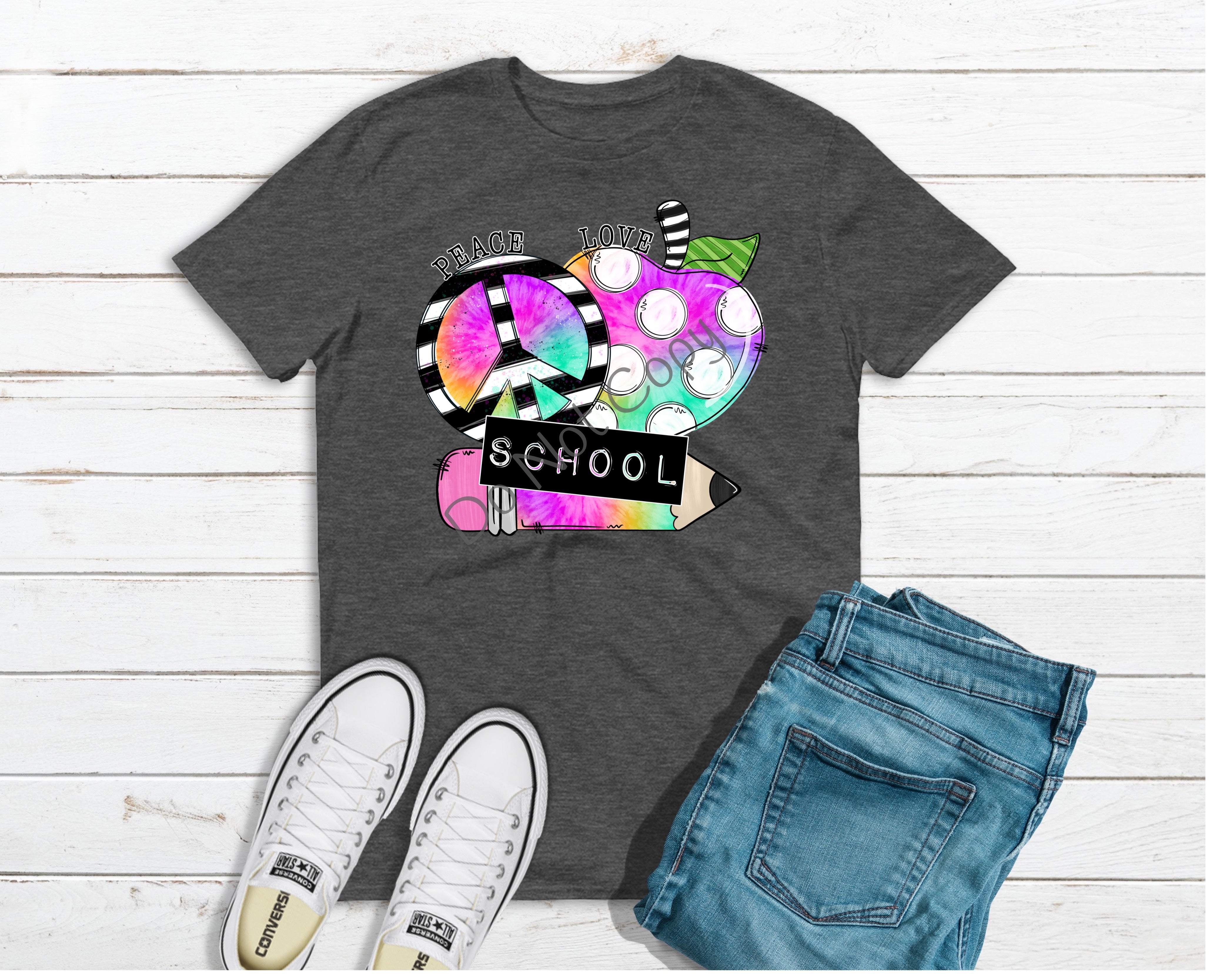 Peace love school -DTF – ABIDesignstore