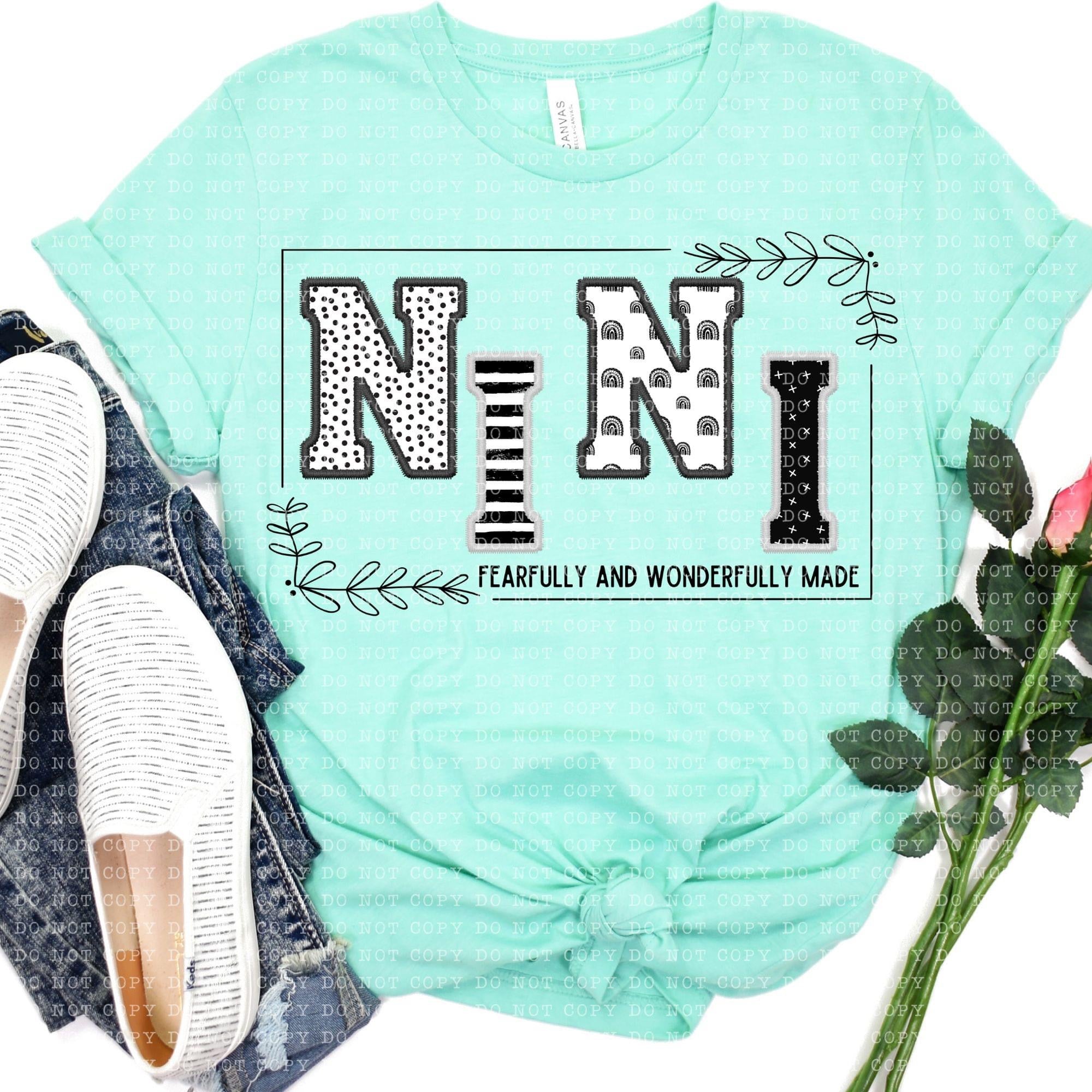 Fearfully And Wonderfully Made Nini Black And White Mixed Prints - DTF ...