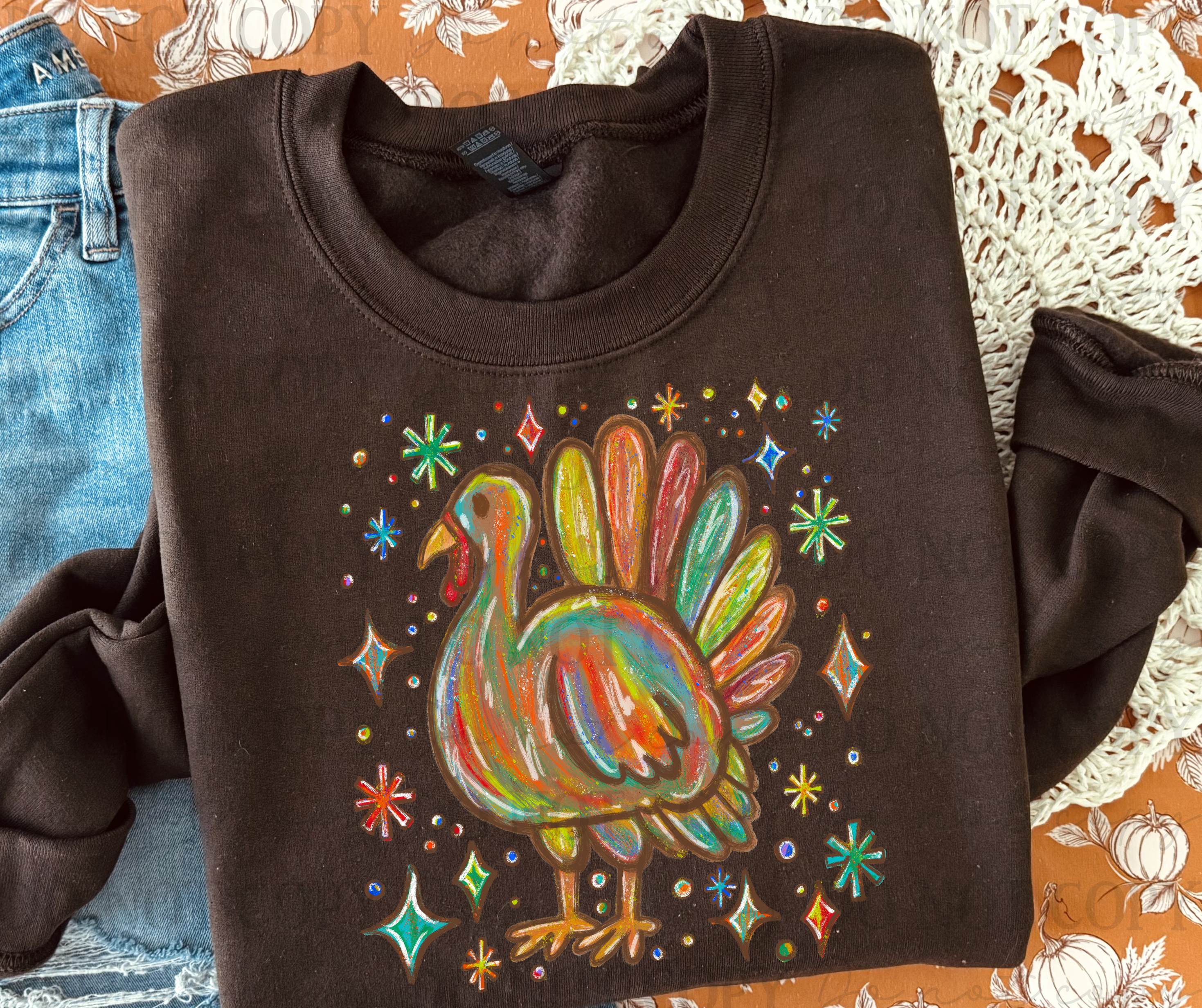 Traditional Oil Pastel turkey -DTF&UV – ABIDesignstore