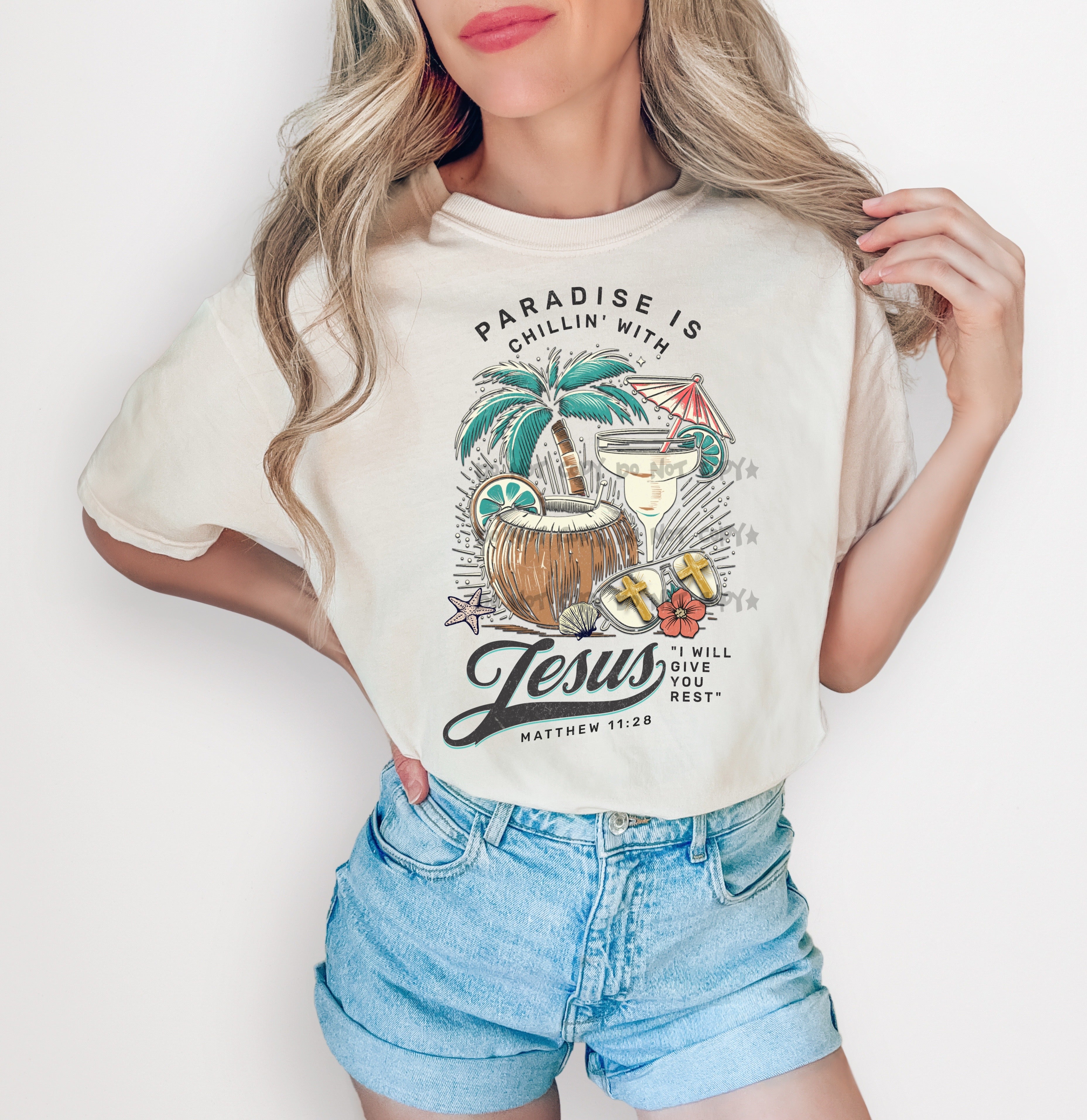 Paradise is chillin with Jesus-DTF – ABIDesignstore