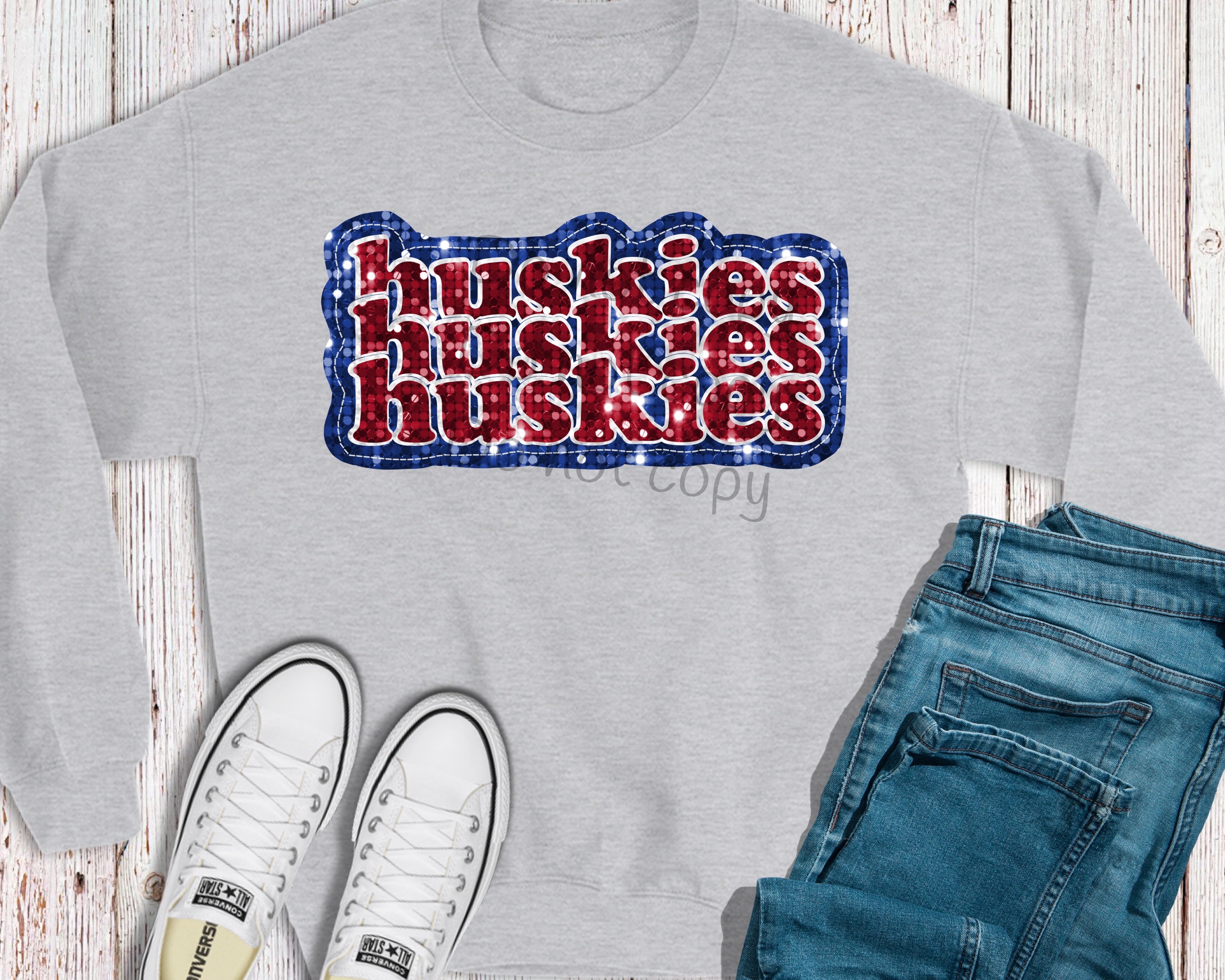Huskies stacked sequin-DTF – ABIDesignstore