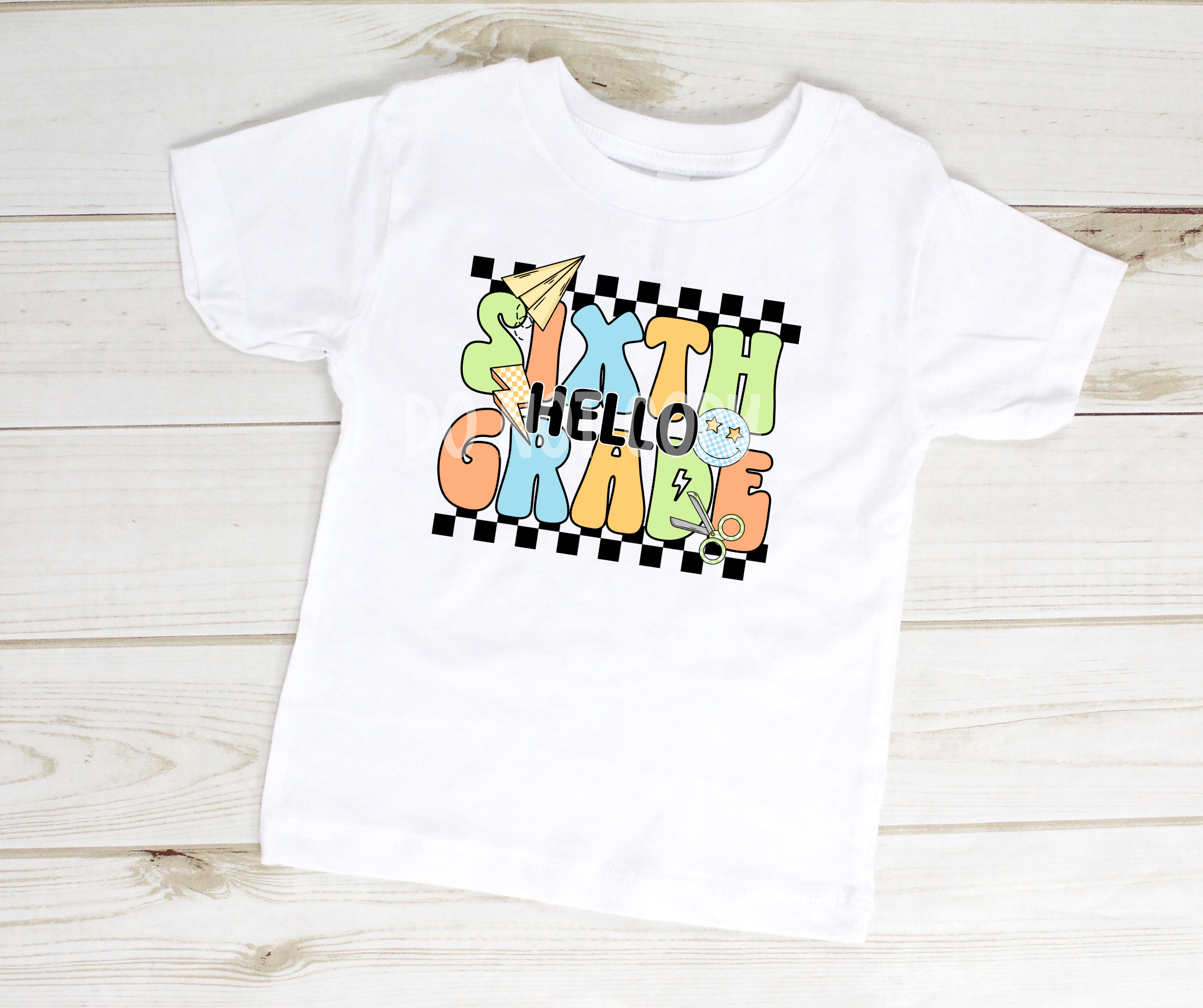 Hello sixth grade star face(Blue)-DTF – ABIDesignstore