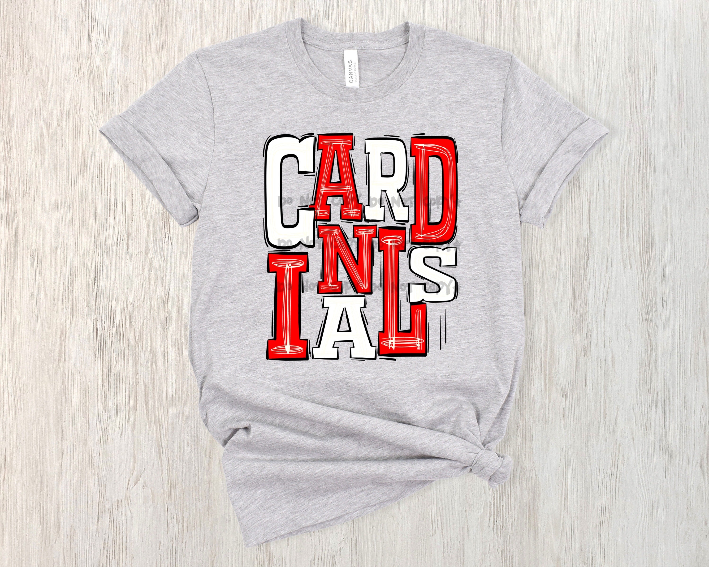 Cardinals red and white- DTF – ABIDesignstore