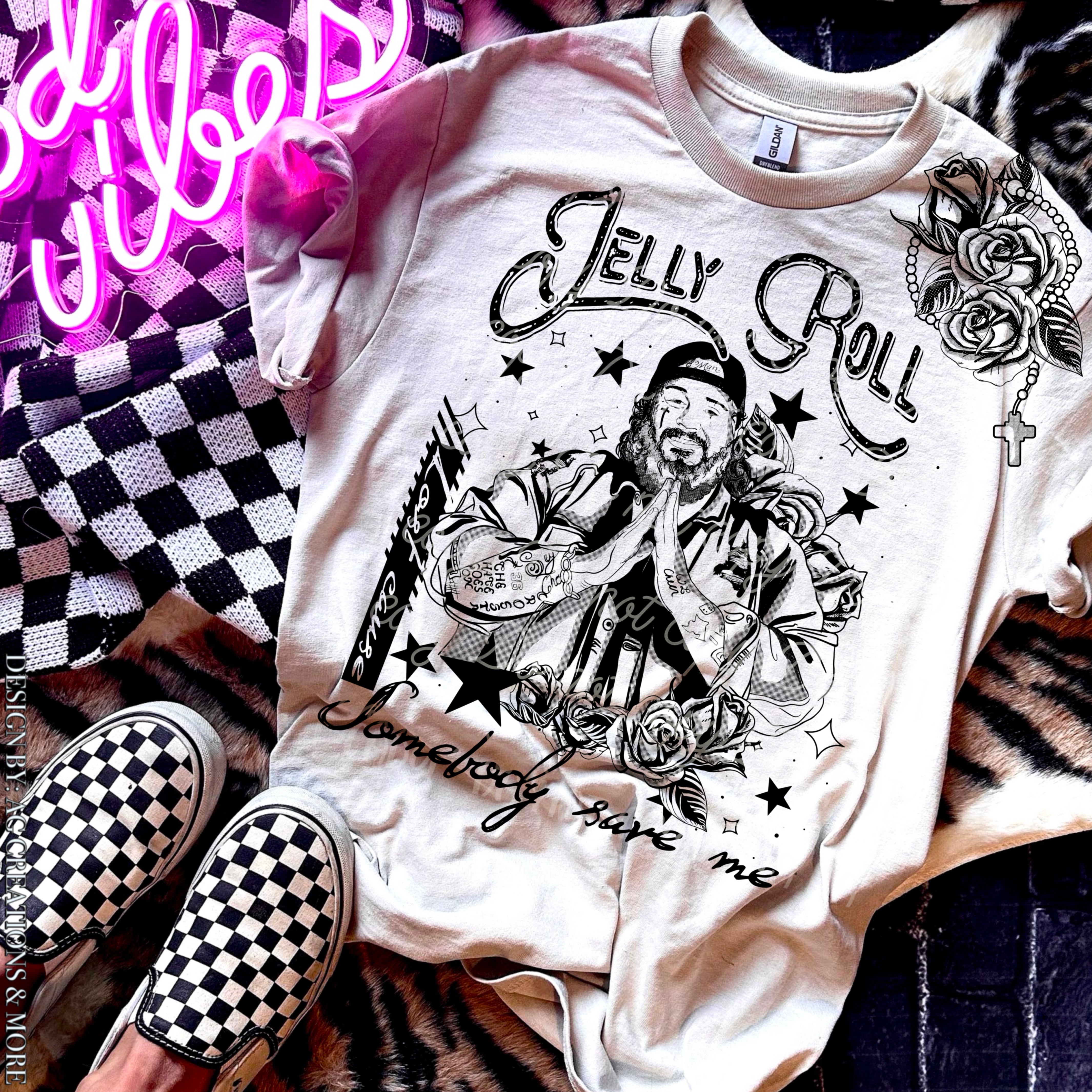 Jelly Roll Somebody Save Me Lost Cause Blk - DTF – ABIDesignstore