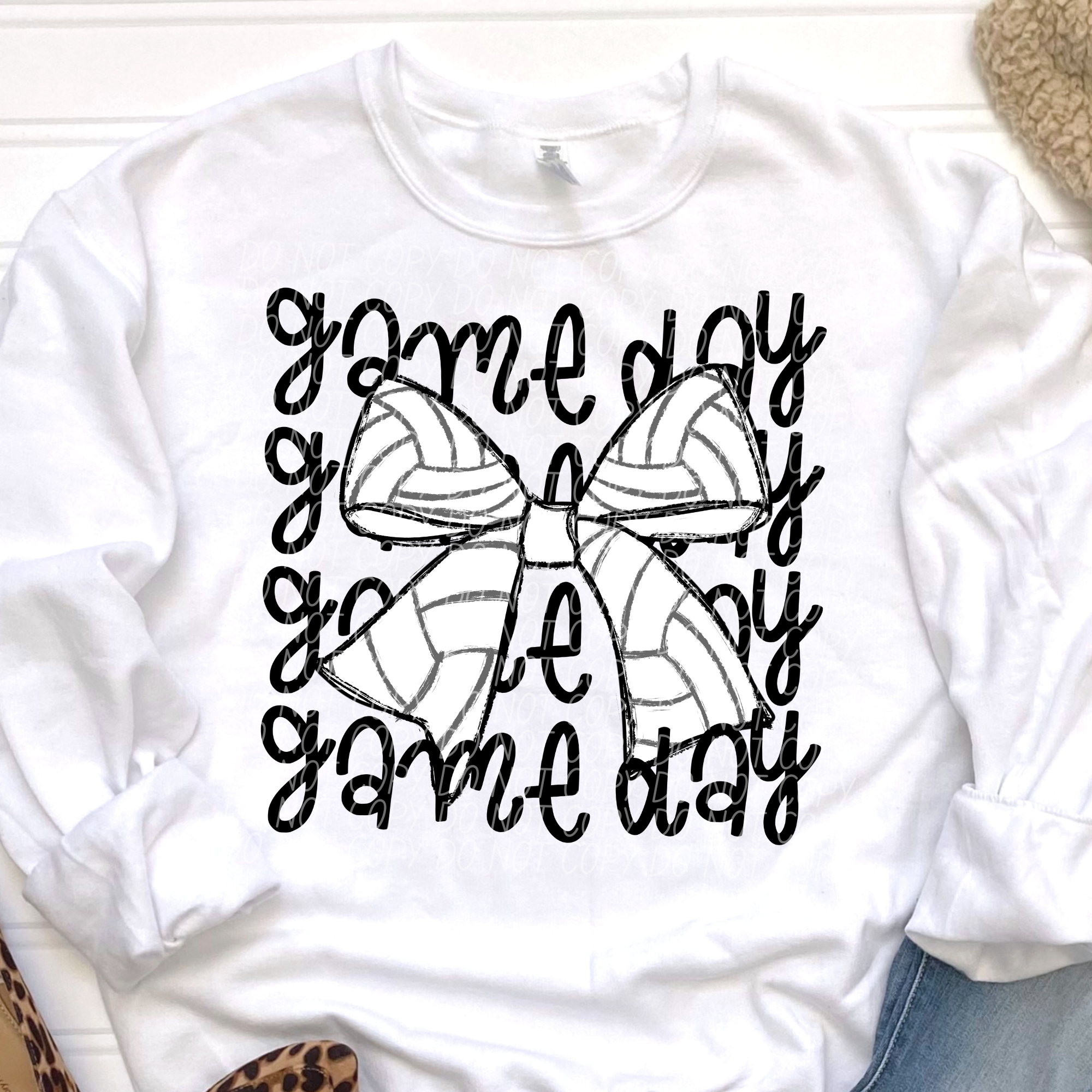 STACKED VOLLEYBALL Game day bow-DTF&UV – ABIDesignstore