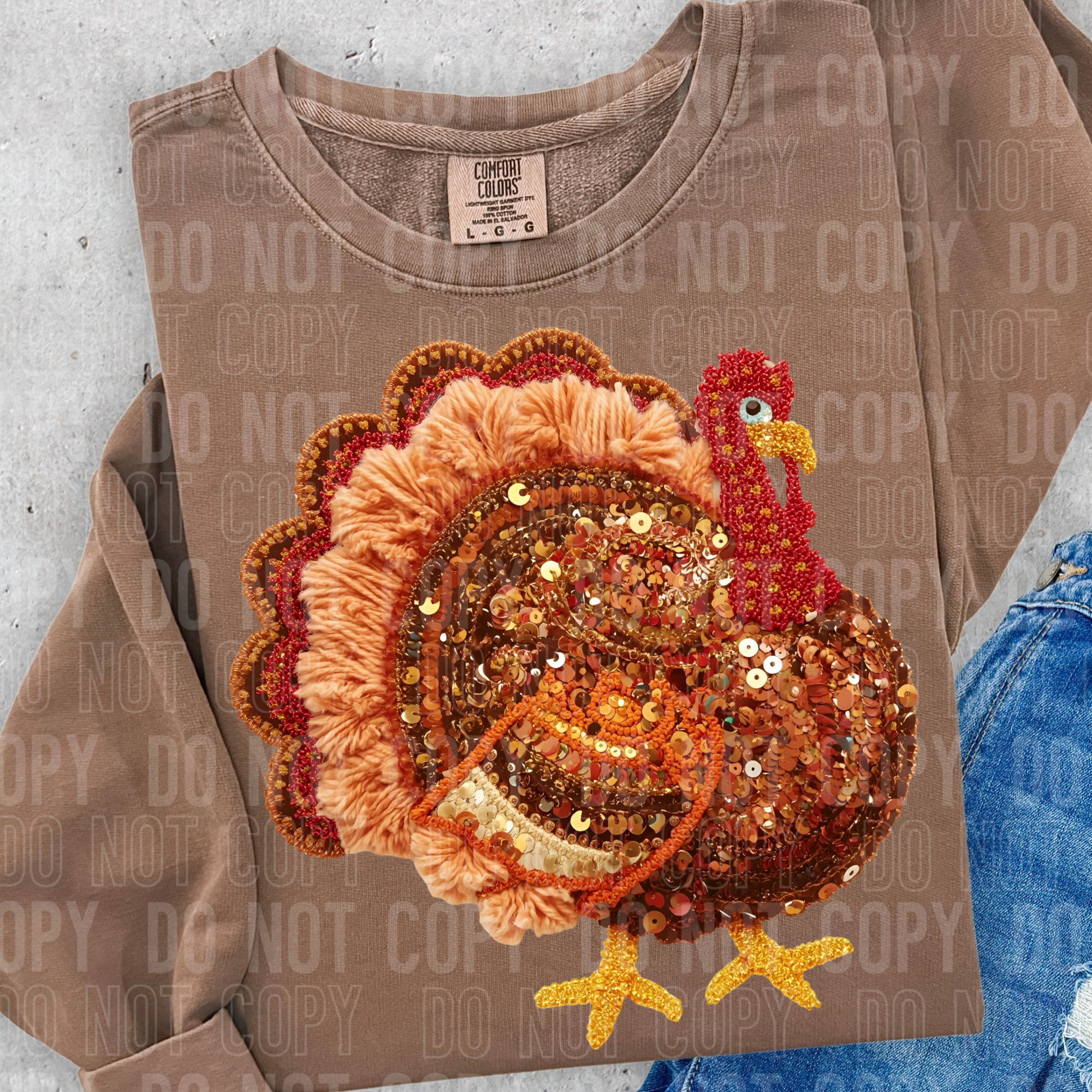 THANKSGIVING TURKEY YARN SEQUIN-DTF&UV – ABIDesignstore