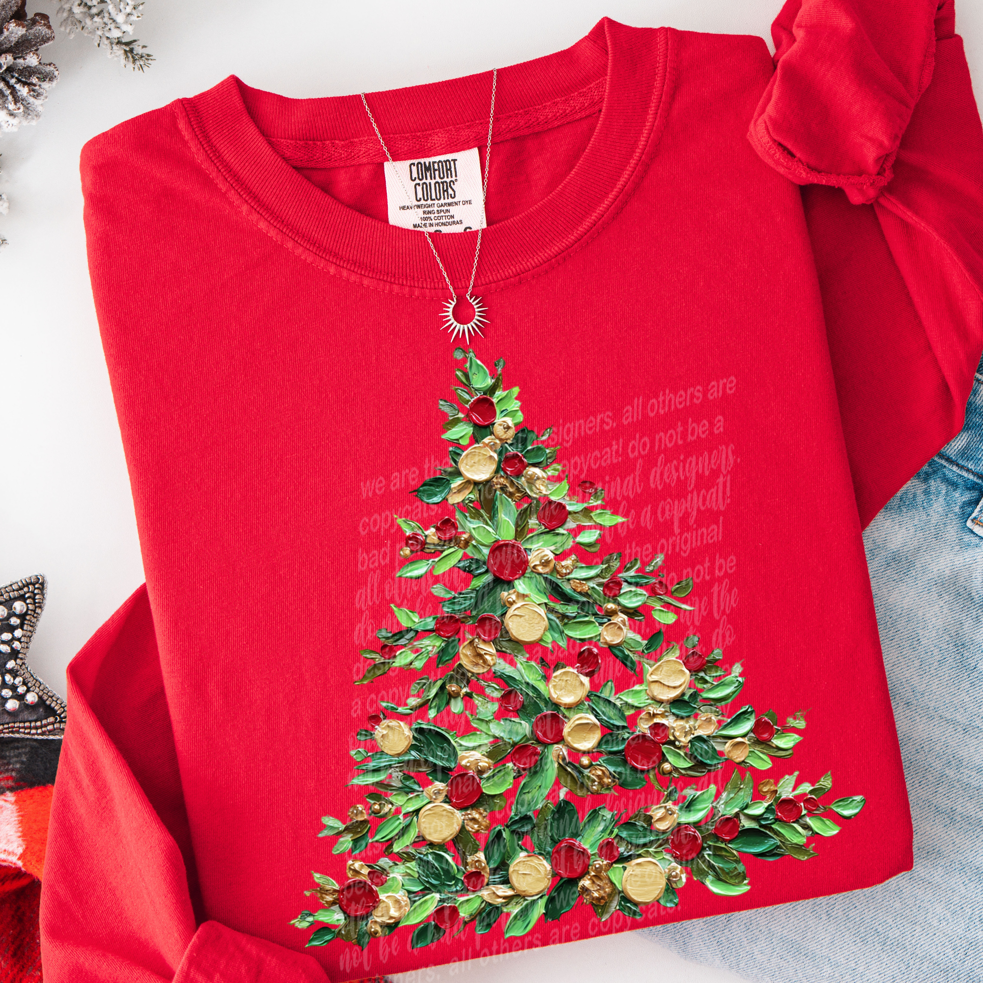 handpainted christmas tree -DTF&UV – ABIDesignstore