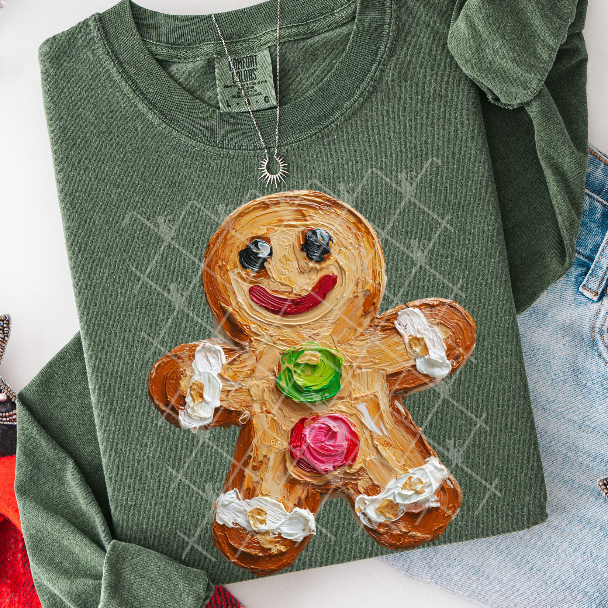 hand painted gingerbread man -DTF&UV – ABIDesignstore