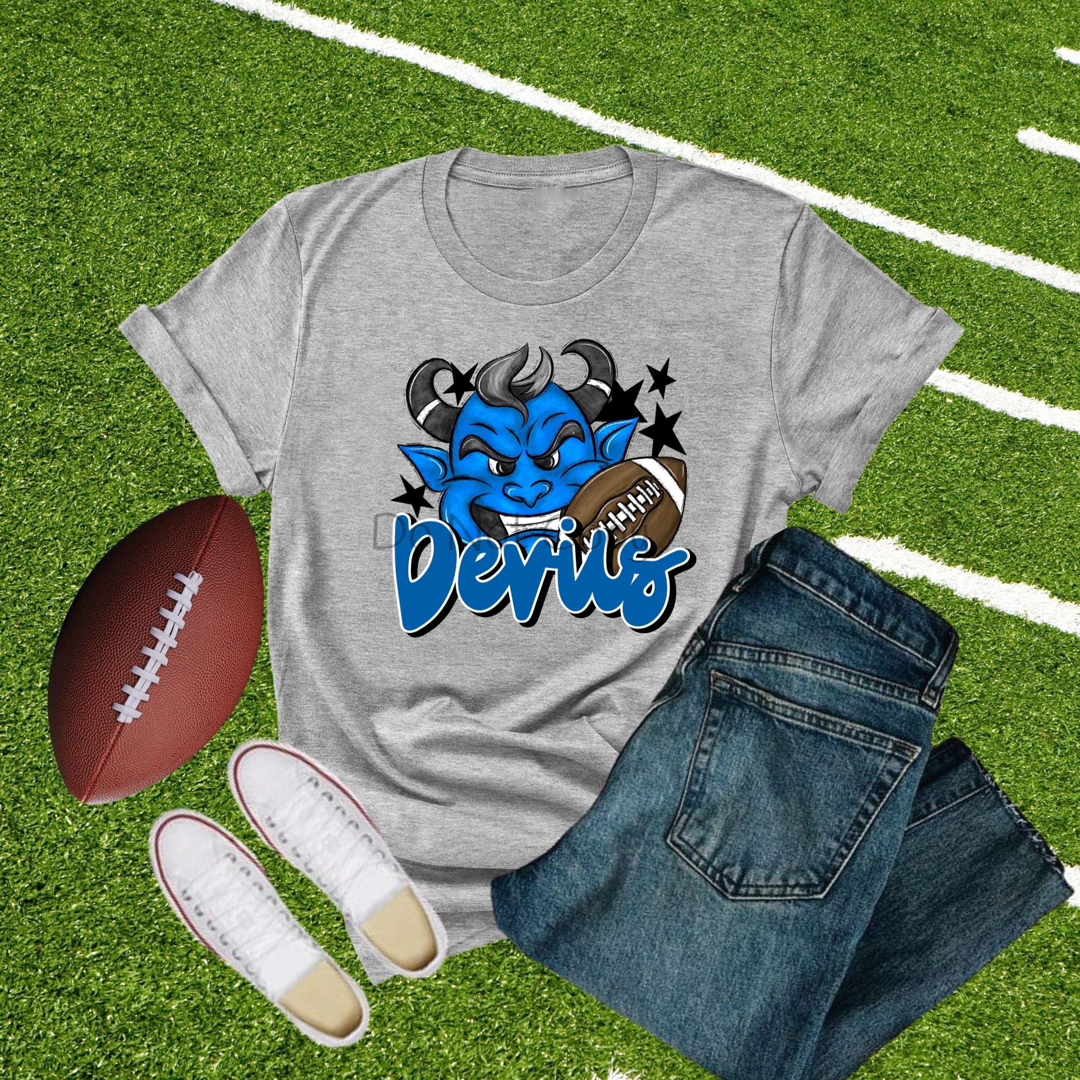 Devils football blue-DTF – ABIDesignstore