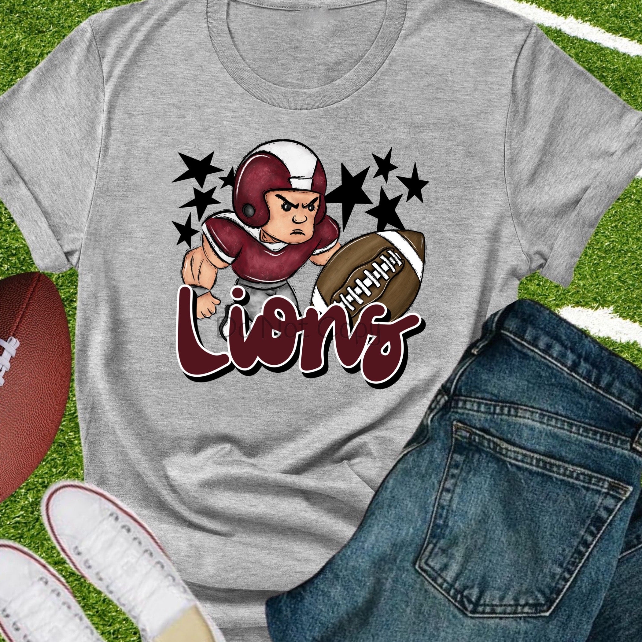 Lions football player maroon-DTF – ABIDesignstore