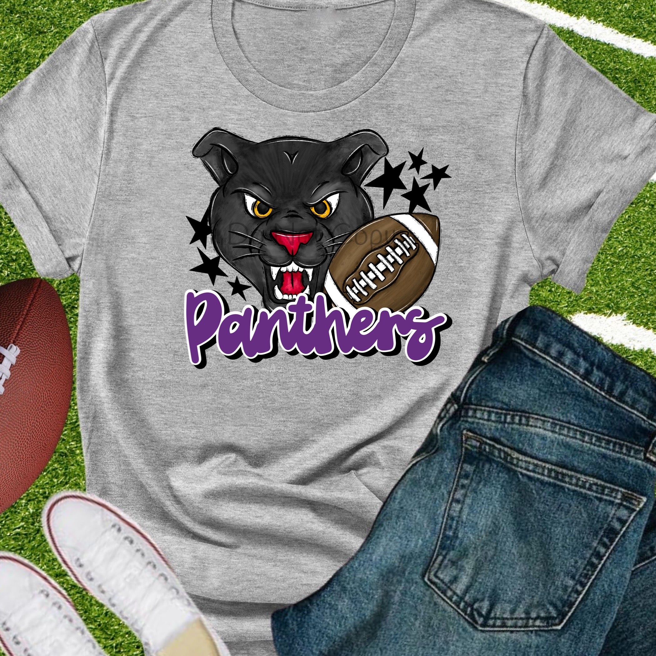 Panthers football purple-DTF – ABIDesignstore