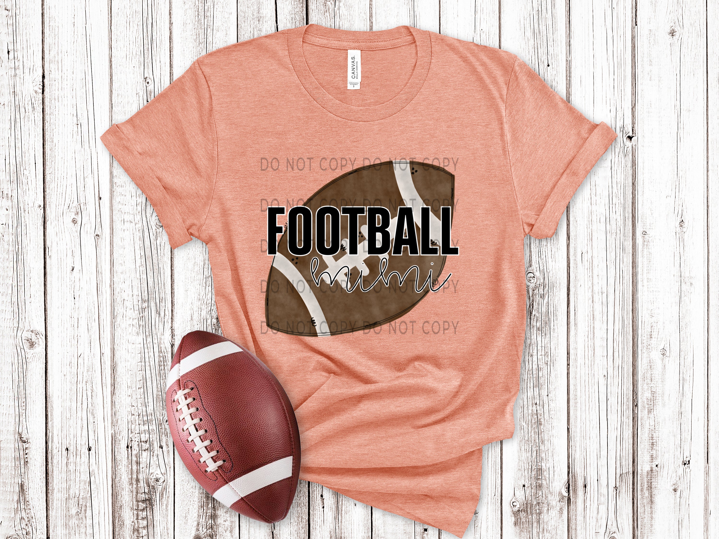 Football Mimi White Outline - DTF – ABIDesignstore