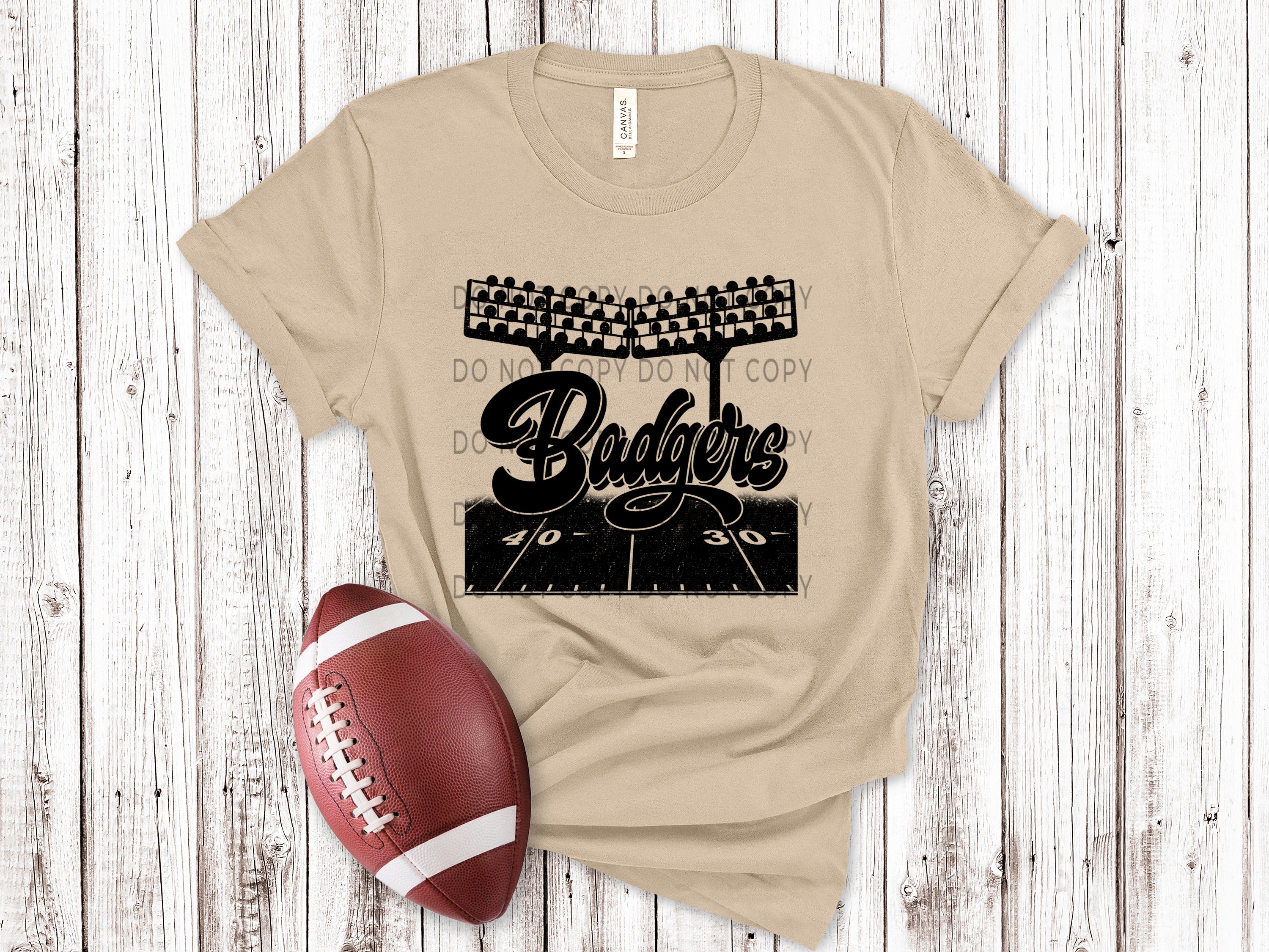 Badgers Football Field BLK - DTF – ABIDesignstore