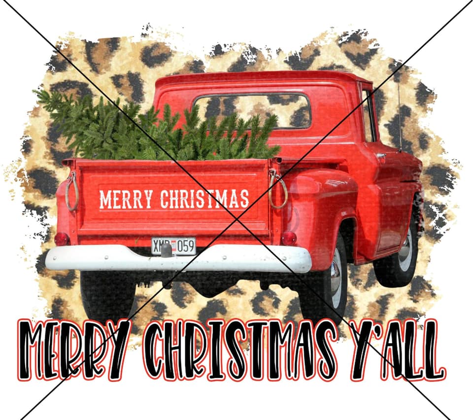 Merry Christmas Y'all truck- Sublimation – ABIDesignstore