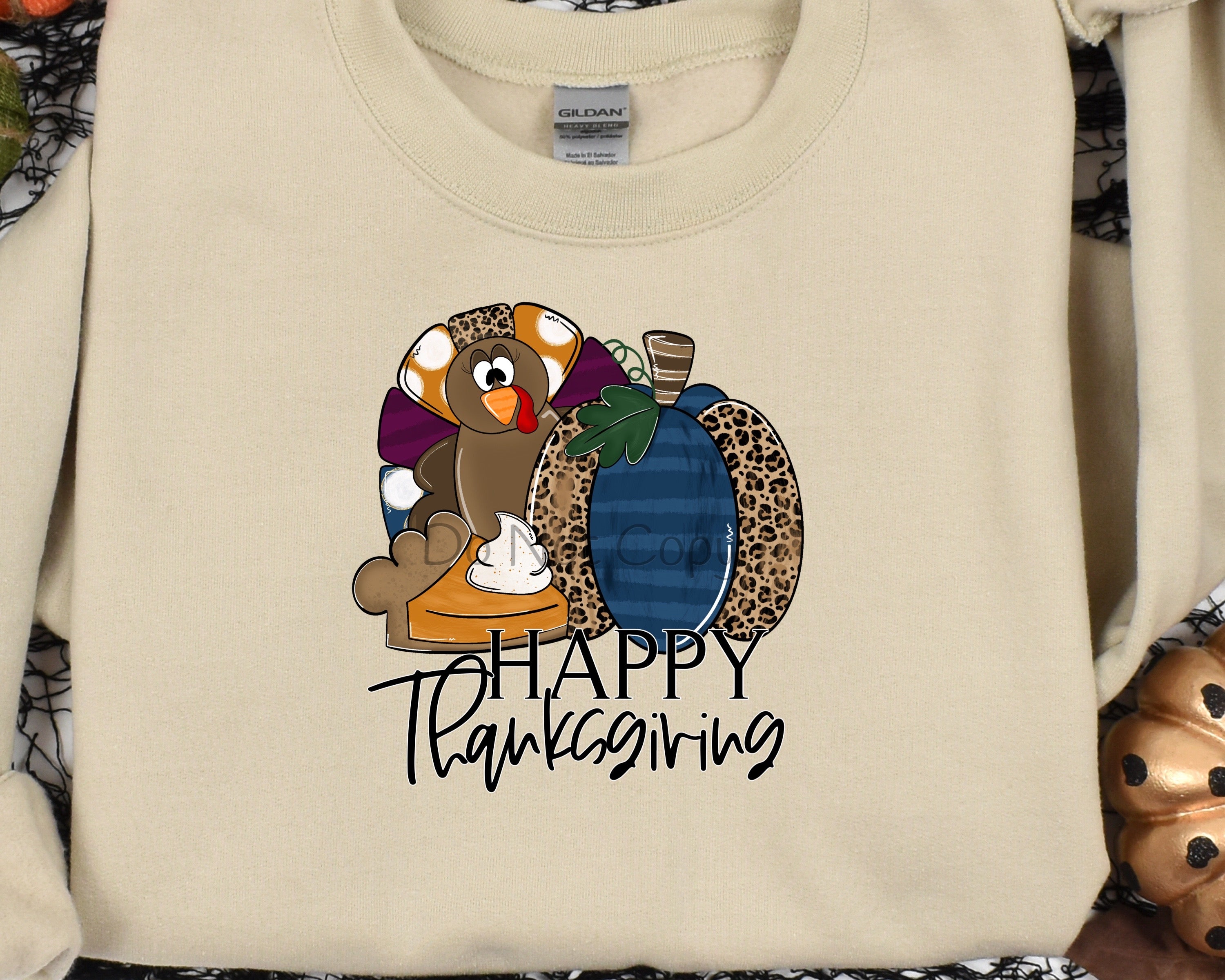 Happy thanksgiving pie turkey-DTF – ABIDesignstore